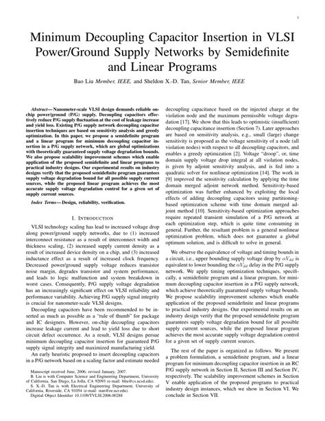 Pdf Minimum Decoupling Capacitor Insertion In Vlsi Powerground