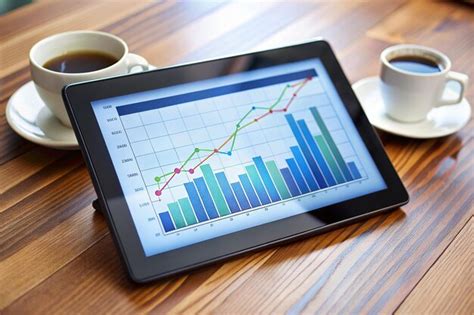 Generative Ai Tablet Displaying Financial Graphs Premium Ai Generated