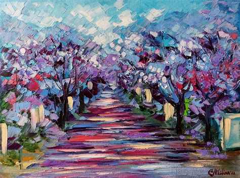 Olga Nikitina Jacaranda Tree Painting Long Beach California Original