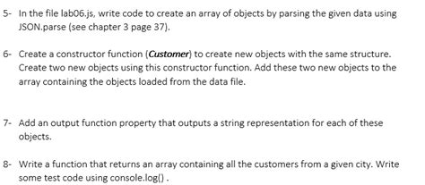 Solved Create A Constructor Function Customer To Create