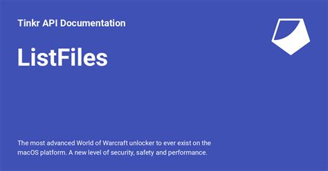 Listfiles Tinkr Api Documentation
