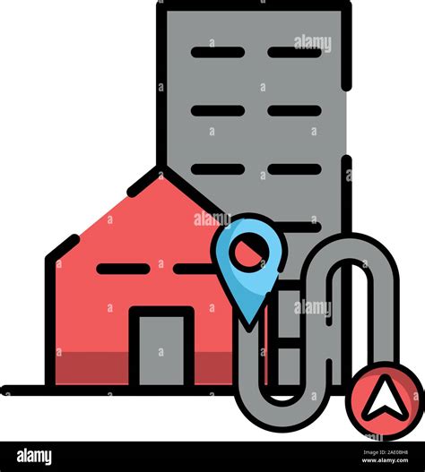 Pin Pointer Location Guide With Road Stock Vector Image Art Alamy