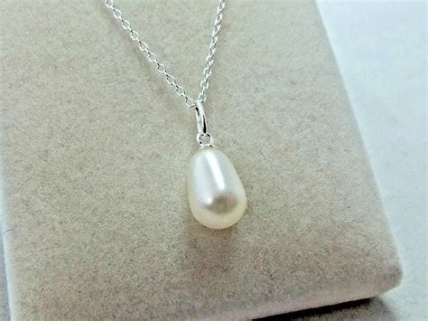 Sterling Silver Freshwater Pearl Pendant Necklace Etsy