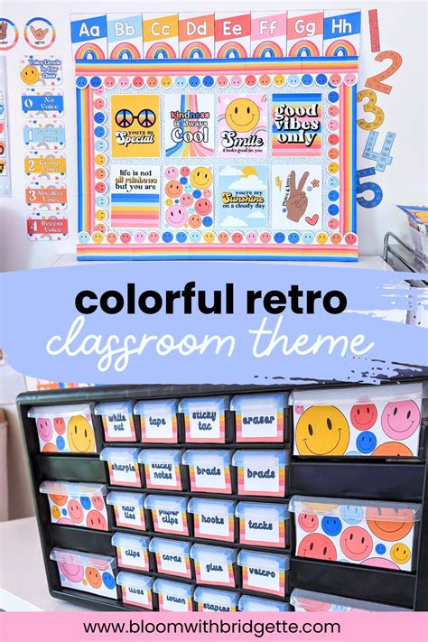 Retro Rainbow Decor Bright Colorful Classroom Theme Bloom With