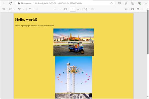HTML To PDF With Images