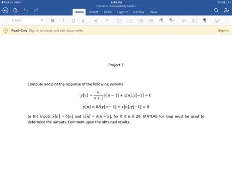 Solved Compute And Plot The Response Of The Following Chegg