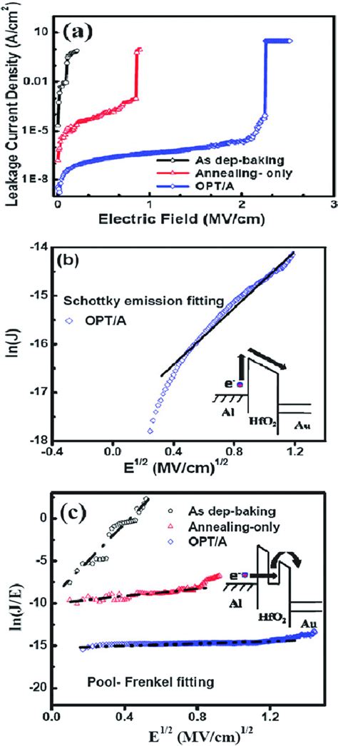 A Plots Of Leakage Current Density Versus Electric Field Under An