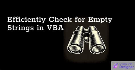 Mike Wolfe On Linkedin How To Efficiently Check For Empty Strings In Vba