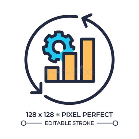 Efficiency Graph Cycle Rgb Pixel Perfect Color Icon Stock Vector