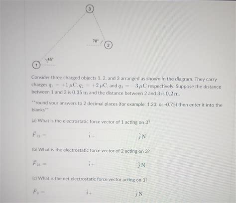 solved consider three charged objects 1 2 ﻿and 3 ﻿arranged