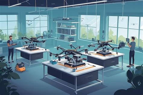 Premium Photo Depict A Robotics Lab With Students Developing Autonomous Drones For Wildlife