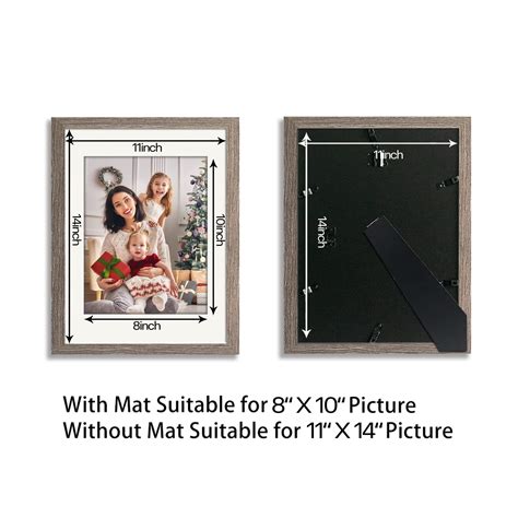 Yk Artwood 11x14 Picture Frame Set Of 3 Gray Made Of Solid Wood 8x10