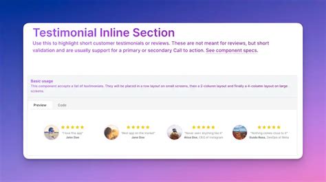 landing page testimonial inline item component beautiful and performant next js apps deployed in