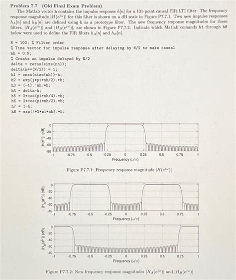 Solved Problem 77 Old Final Exam Problem The Matlab