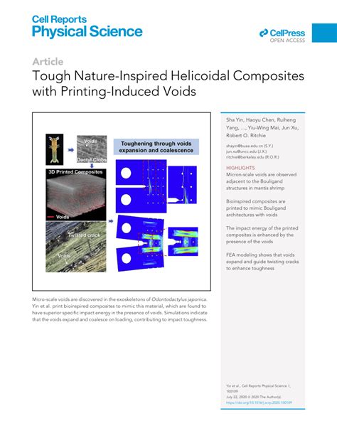 Pdf Tough Nature Inspired Helicoidal Composites With Printing Induced