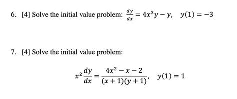 solved 6 [4] solve the initial value problem