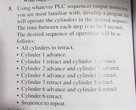 Using Whatever Plc Sequencer Output Instruction You