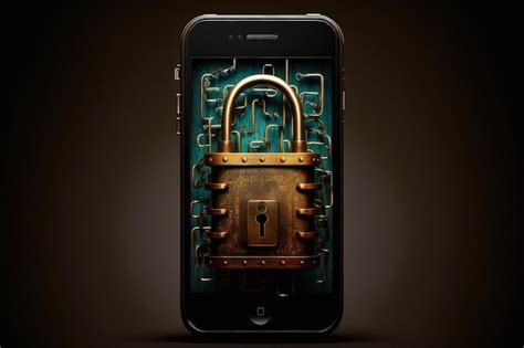 Premium Ai Image Mobile Phone With Padlock On Screen Online Security Concept Ai