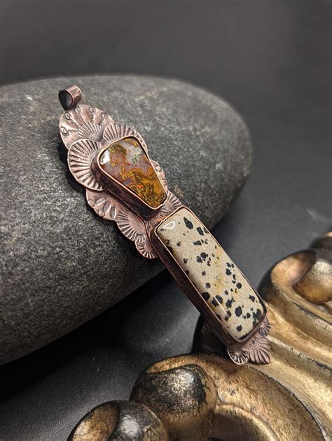 Western Style Pendant Necklace Hand Forged And Stamped Copper With