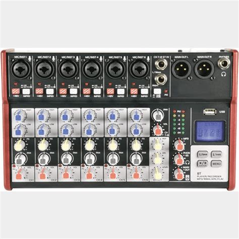 CSM Compact Mixer Su USB Ir Bluetooth 6 Mono 1 Stereo Garsas Apsvietimas Lt