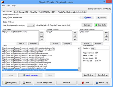 SiteMap Generator Screenshot And Download At SnapFiles Com