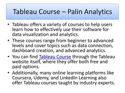 Ppt Tableau Course Palin Analytics Powerpoint Presentation Free