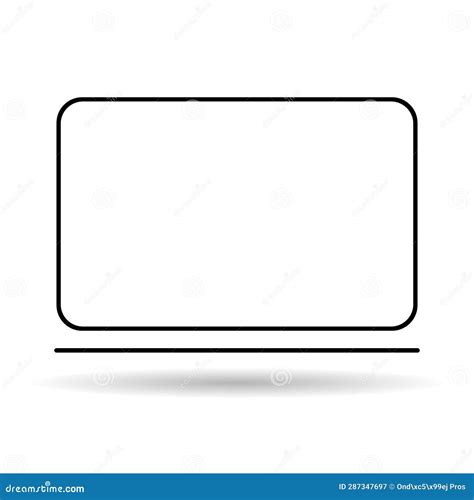 Laptop Flat Web Icon Shadow Notebook Computer Technology Symbol Blank Display Vector