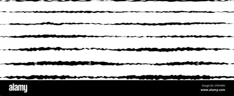 Jagged Uneven Line Set Black Scribble Stroke Collection Grunge Wavy