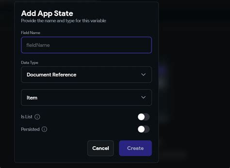 Issue In App State Varible When I Select Document Reference Create Button Hide