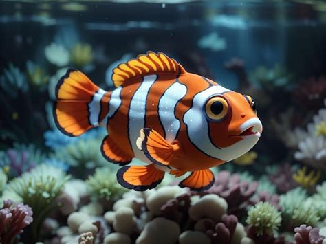 Premium AI Image Beautiful Color Clownfish On Coral Feefs
