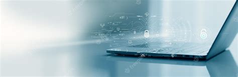 Premium Photo Laptop With Padlock Password And Scanning Unlock And Access To Business Data