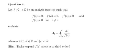 Solved Let Fc→c Be An Analytic Function Such That