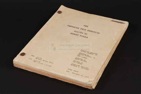 The Prop Gallery Production Used Script Henry Fonda 1978