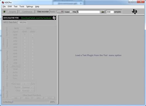 ads1262evm pdk launch problems data converters forum data