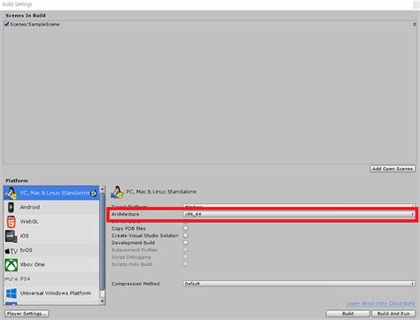 Get Build Settings Windows Standalone Architecture From The