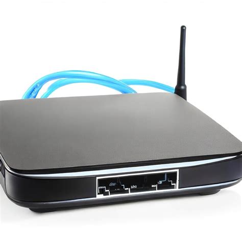Premium Ai Image Black Wireless Router With Local Area Network Cable