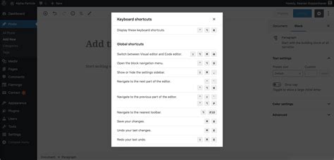 Write And Publish Faster With Block Editor Keyboard Shortcuts Alpha