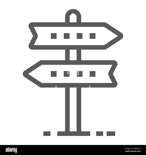 Signpost Line Icon Development And Business Direction Sign Vector Graphics A Linear Pattern