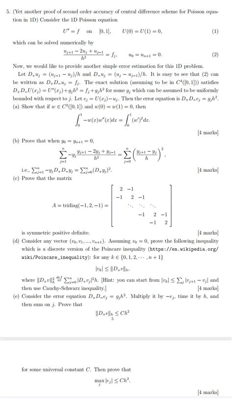 Solved 5 Yet Another Proof Of Second Order Accuracy Of