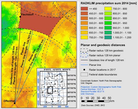 Differences Between Planar And Geodesic Distance Calculation In The