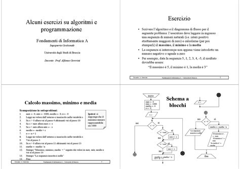esercizi su algoritmi e programmazione appunti di ingegneria civile