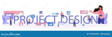 Project Design Typographic Header Web Page Modeling Interface Stock Vector Illustration Of