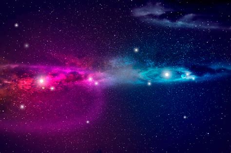 매직 컬러 은하 성운 빛나는 별과 공간 배경 어두운 깊은 공간에서 스타 더스트와 은하수와 다채로운 코스모스 무한한 우주와 별이
