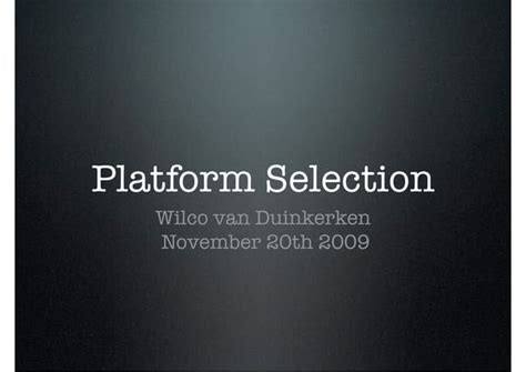 Platform Selection Pdf