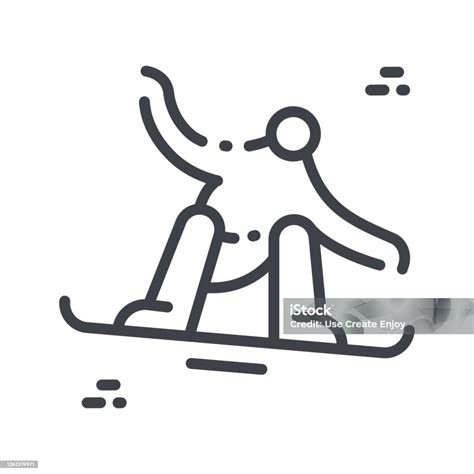 투명 한 배경에 격리 된 스노우 보드 크로스 벡터 라인 아이콘 스노우보더 사이드 뷰 Championship에 대한 스톡 벡터 아트 및 기타 이미지 Championship