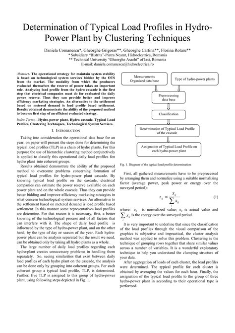 Pdf Determination Of Typical Load Profiles In Hydro Power Plant By Clustering Techniques