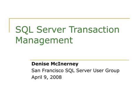 Sql Server Transaction Management Ppt