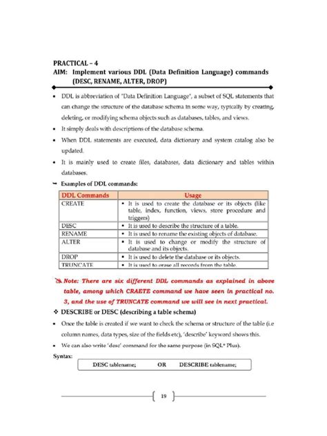 Practical 2 Ddl Commands Pdf