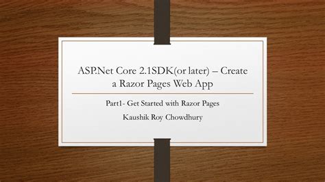 Part Create A Razor Web App Using ASP Net Core YouTube