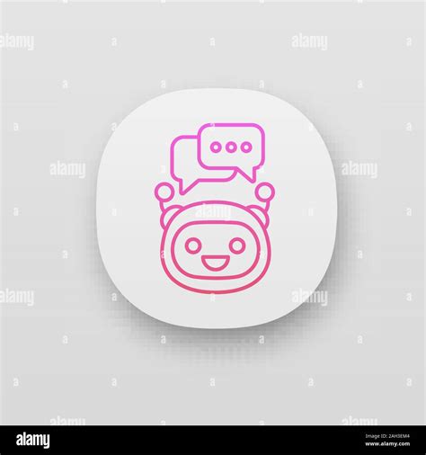 Chatbot With Speech Bubbles App Icon Uiux User Interface Modern Robot Talkbot Typing Answer